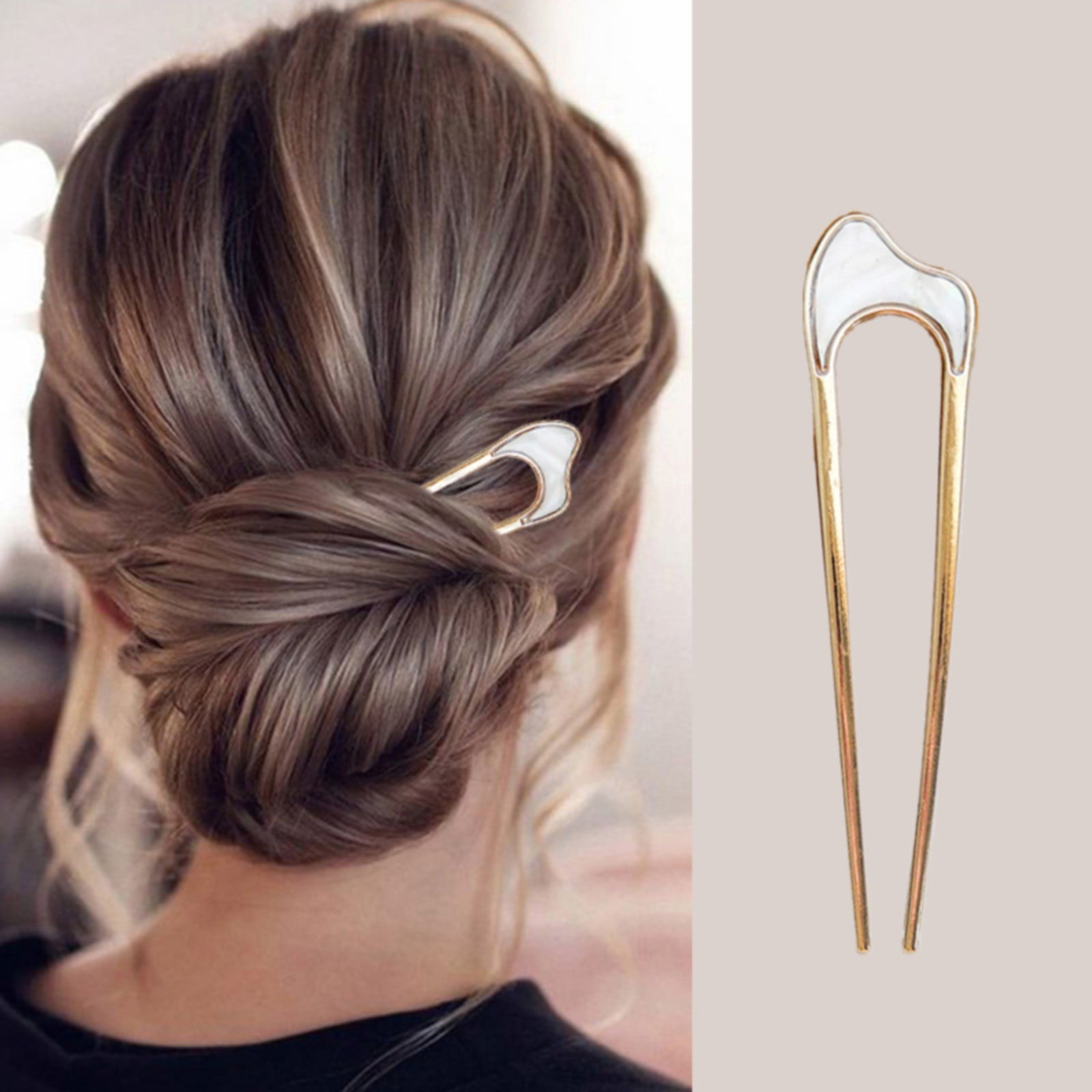 HiAZHWU French Hair Clip Suitable For Hair Buns U Shaped Hair Fork ...