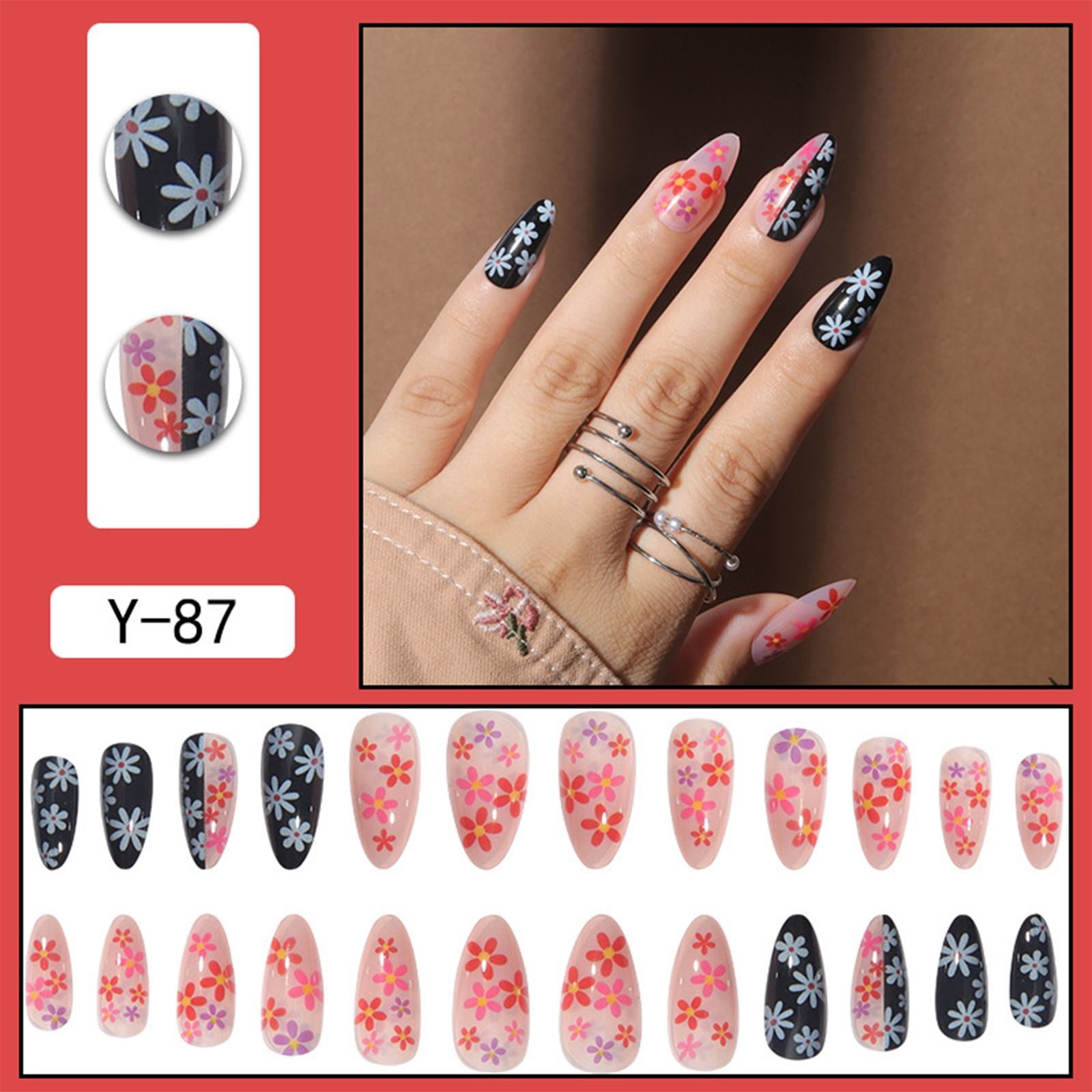HiAZHWU Sharp Nail Wearing Nail Patch 24 European And American Wearing ...