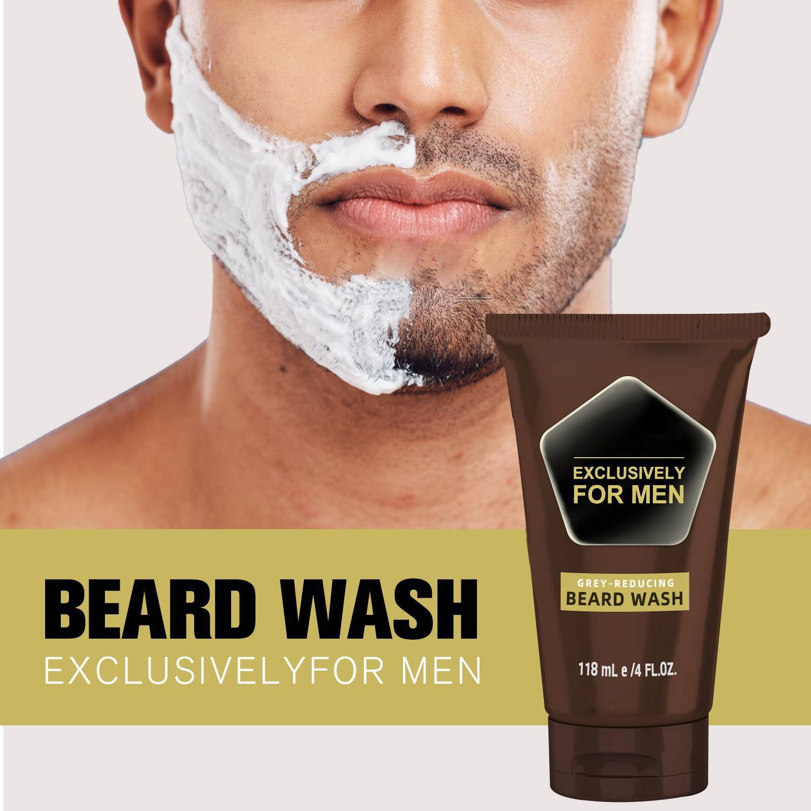 HiAZHWU Smooth And Delicate Foam Beard Shampoo For Soft And Smooth Beards. Water-Resistant Face ...