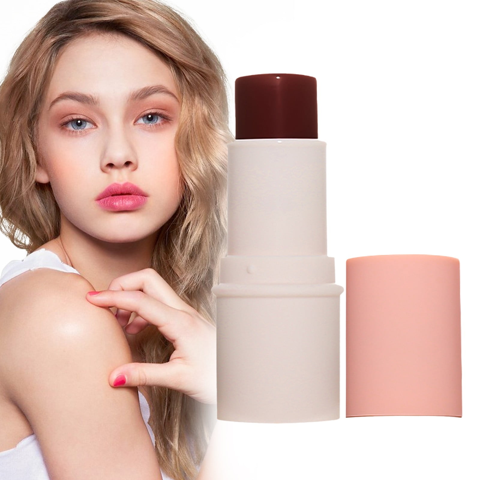 HiAZHWU Three In One Powder Blusher Stick Suitable For Lips And Cheeks ...