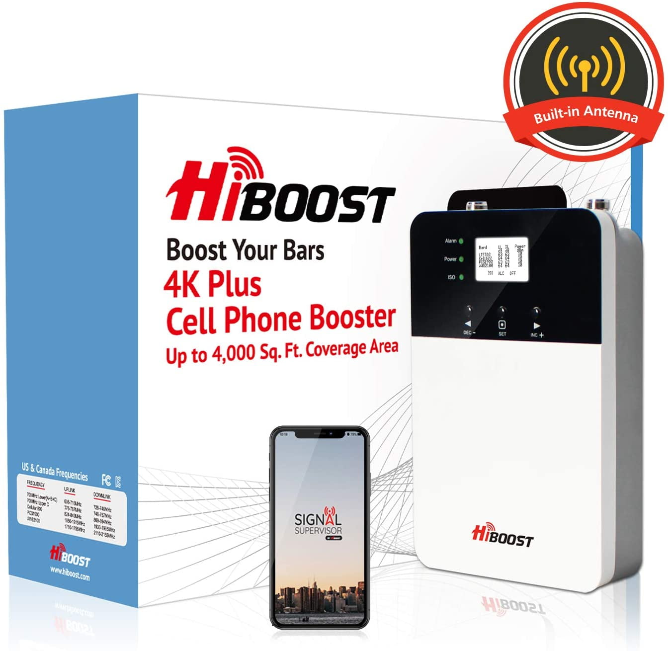 HiBoost 4K Plus Home Cell Phone Signal Booster with Built-in Antenna ...