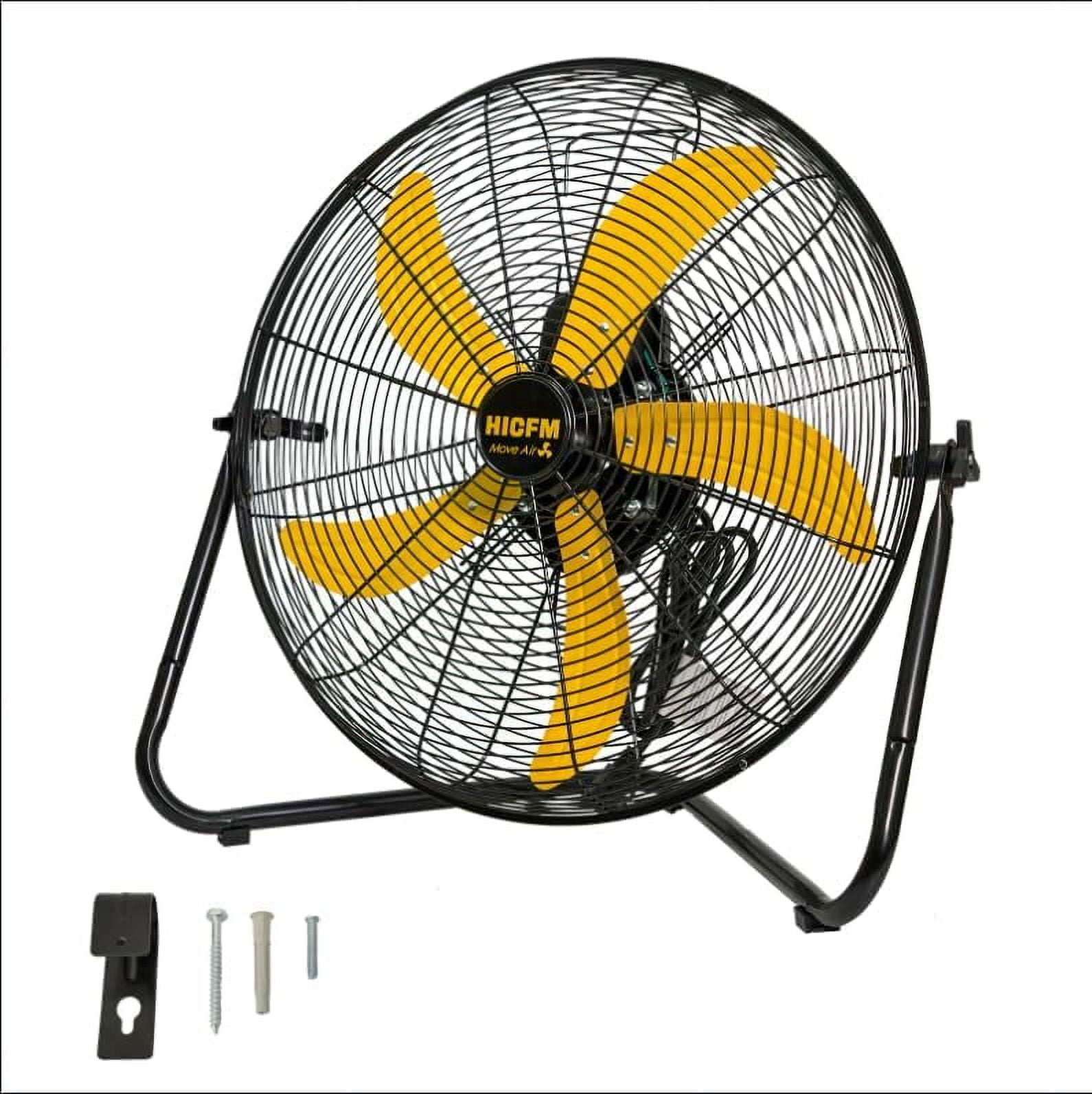 HiCFM 20" 5300 CFM High Velocity Metal Floor Fan, 3-Speed Powerful ...