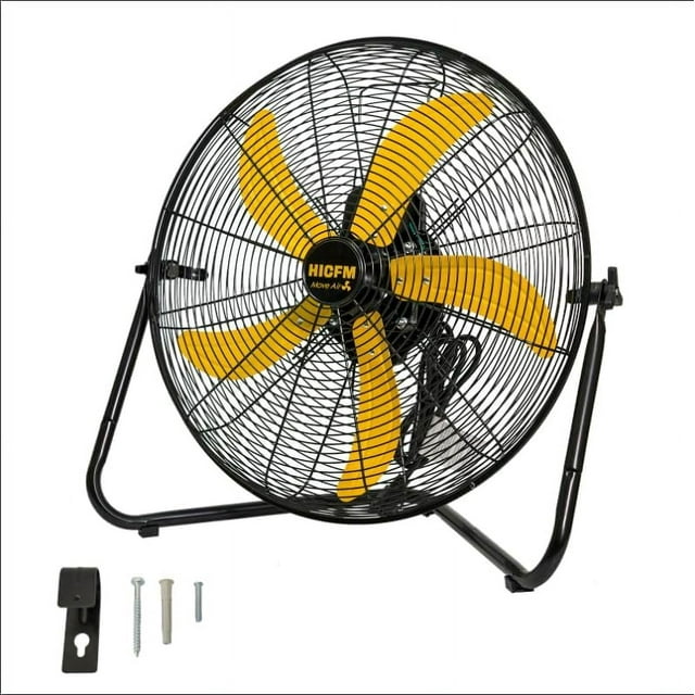HiCFM 20" 5300 CFM High Velocity Metal Floor Fan, 3-Speed Powerful ...