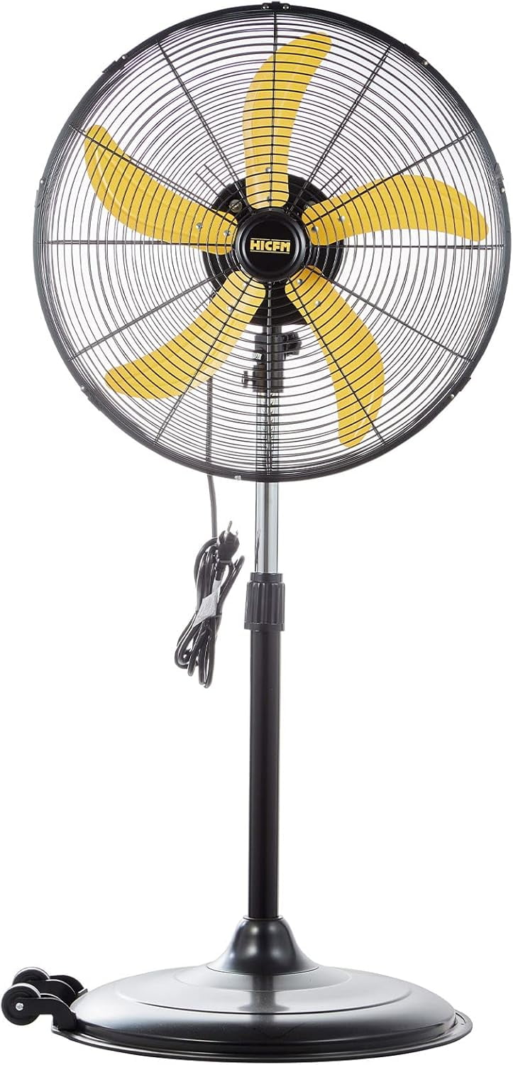 HiCFM 20" Pedestal Fan 5000 CFM High Velocity All-Metal Body Heavy Duty ...