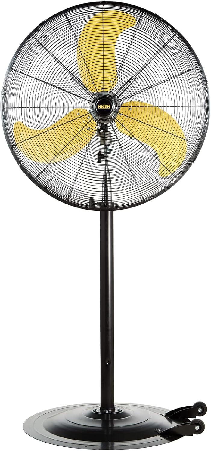 HiCFM 8300 CFM 30" Heavy Duty Pedestal Oscillating Fan with 1/3 HP ...