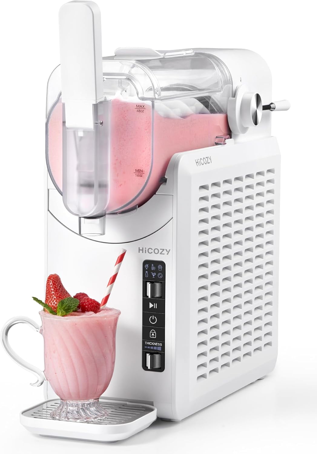 HiCOZY F1 Slushie Machine, Professional Frozen Drink Maker, 48 oz Slushy Machine for Home, No ...