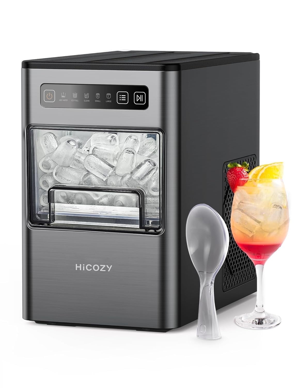 HiCOZY Bullet Ice Maker, Portable Countertop Ice Machine, 24 lbs/Day ...