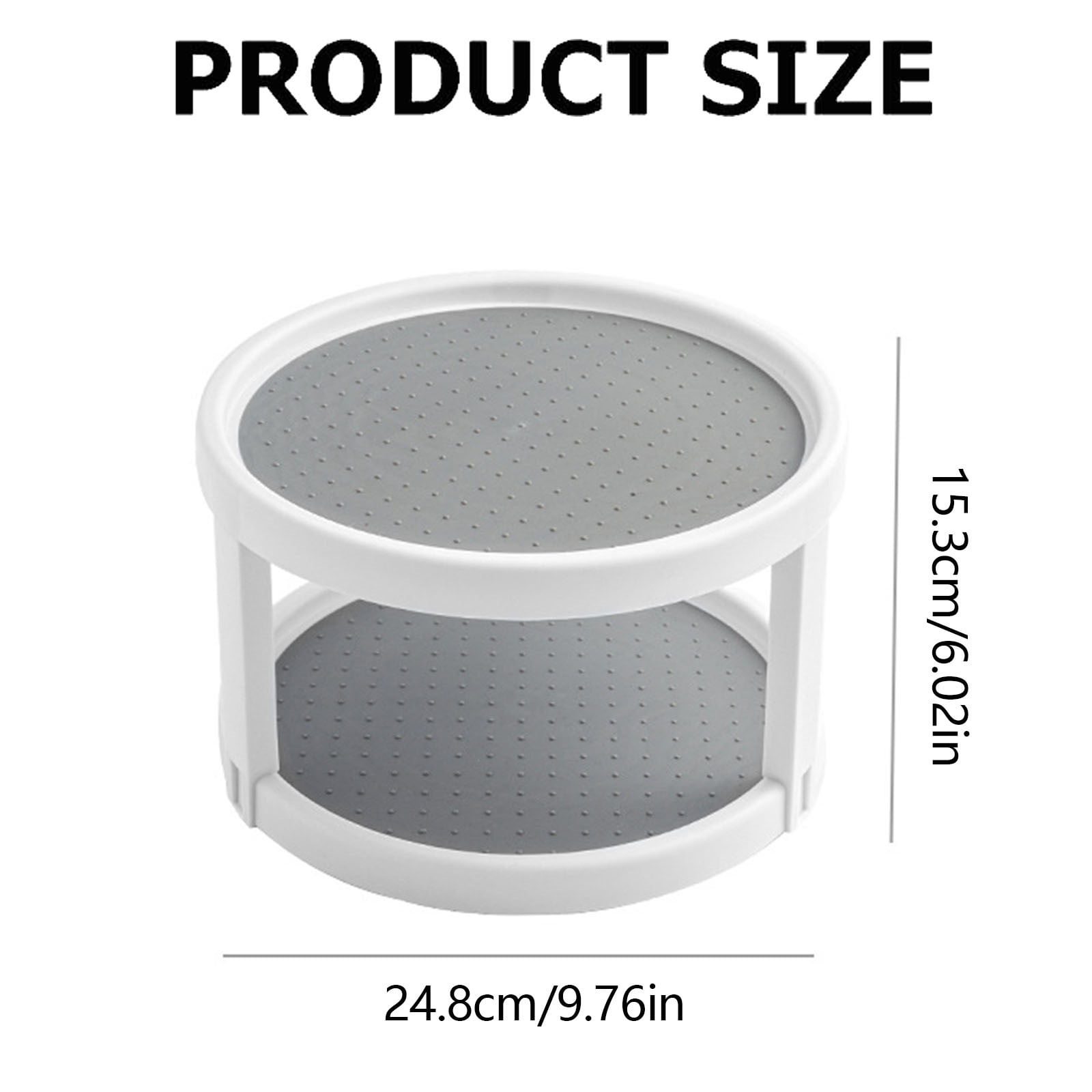 HiCafh 2 Tier Rotating Rack 10 Inch Non Lazy Turntable Rack For Cabinet ...