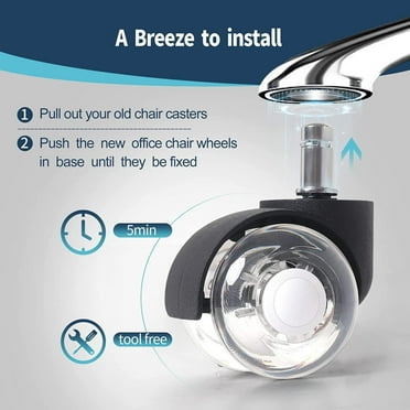 Stealtho Heavy Duty Swivel Office Chair Caster Wheels, Non-Marking ...