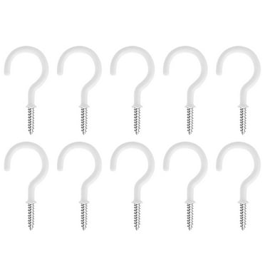 50pcs Cup Hooks Screw-in Wall 1/2 Inch Metal Thread Square Hooks Great ...
