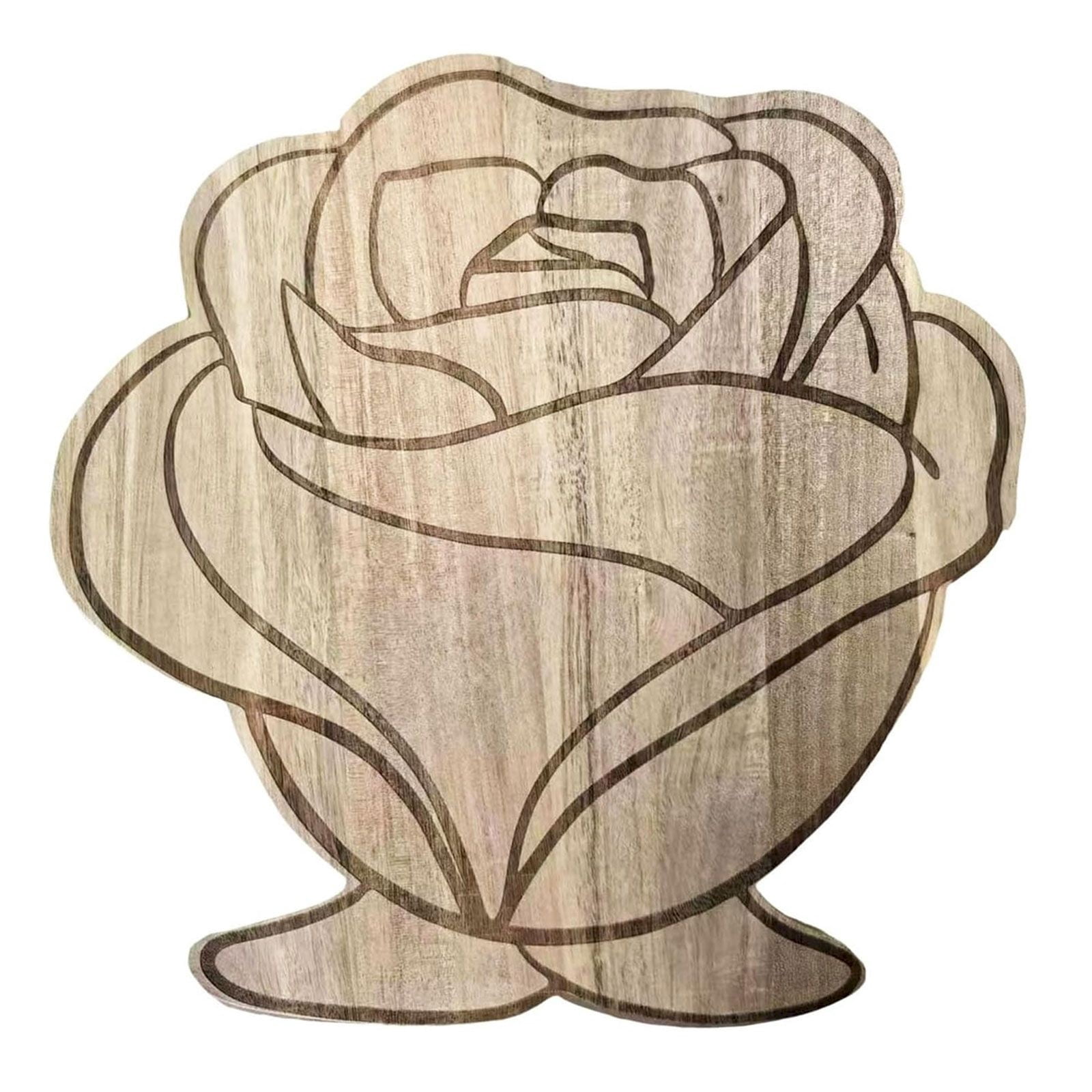 HiCafh Rose Shaped Cutting Board 13 Inch Wooden Rose Shaped Plate Used ...