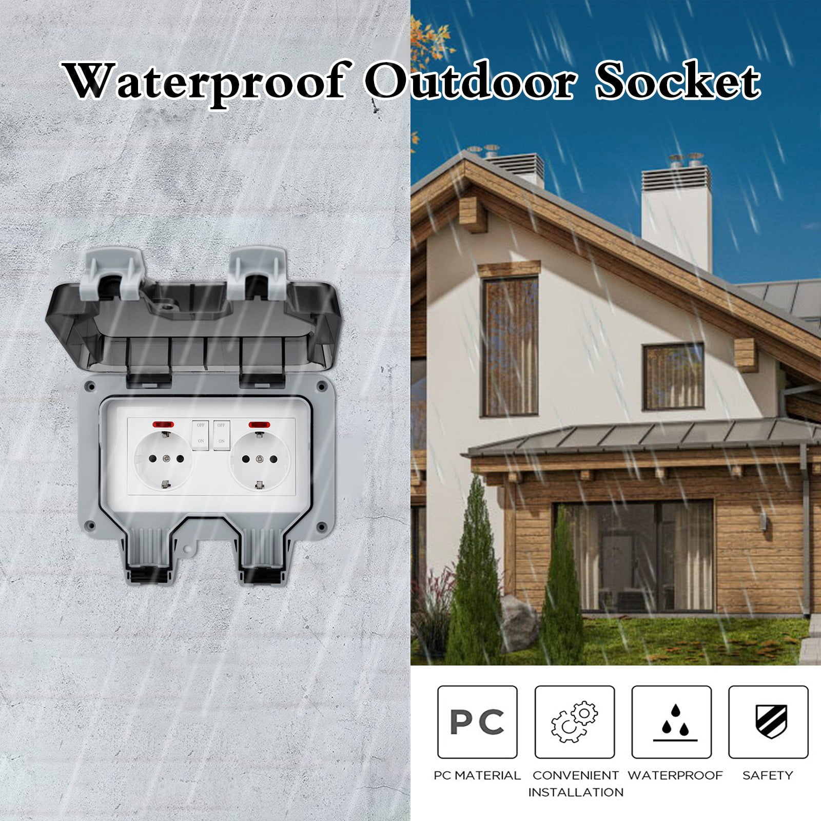 HiCafh Socket Plastic Weather-proof Outdoor Camper - Walmart.com