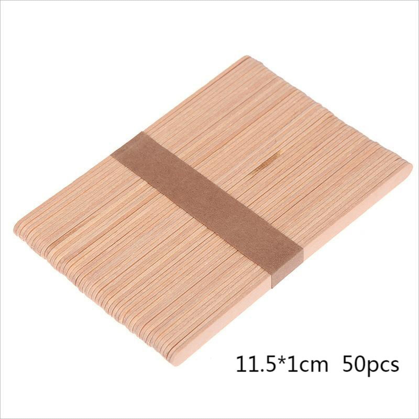 HiCafh Wooden Multi-Purpose Popsicle Sticks Craft ICES Ice Cream Wax ...