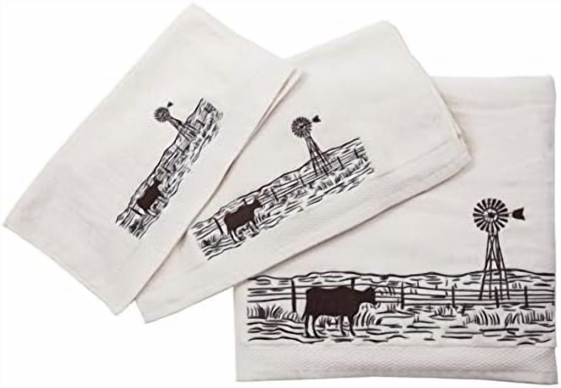 by HiEnd Accents Jasper 3 Piece Western Rustic Bathroom Towel Set ...