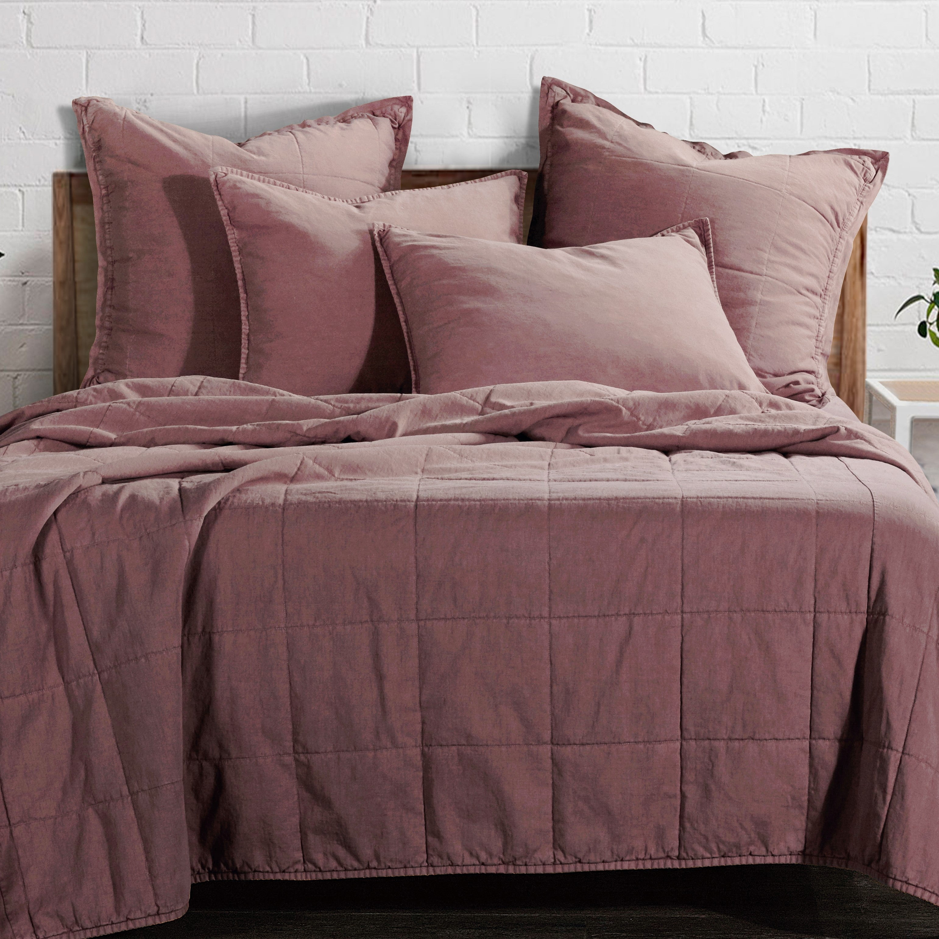 HiEnd Accents Stonewashed Cotton Canvas 2 Piece Coverlet Set, Solid ...