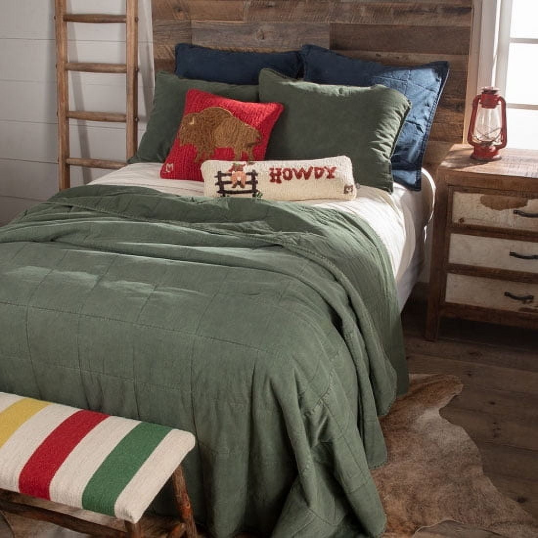 HiEnd Accents Stonewashed Cotton Canvas Coverlet Classic Chic Casual ...