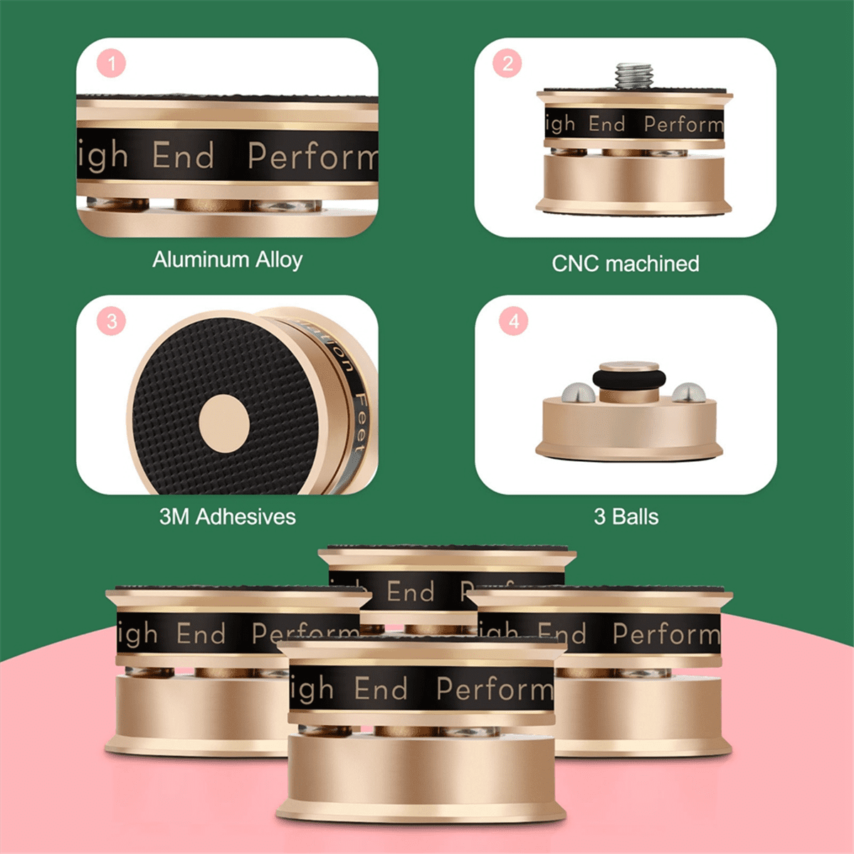 HiFi Audio Speaker Stand Foot Pad Anti- Spike Isolation Feet for Preamp ...