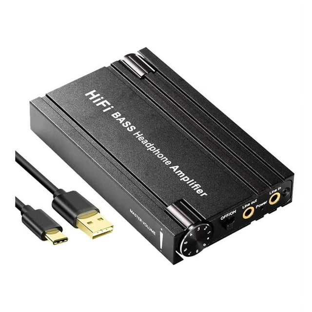 HiFi BASS Headphone Amplifier 16-600Ω Earphone Amp Rechargeable 3.5mm ...