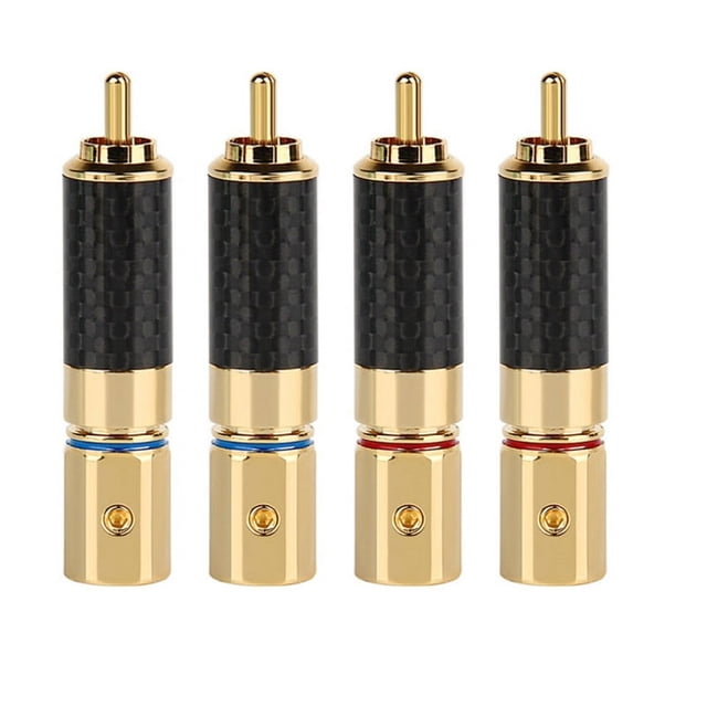 HiFi Connector 10mm Carbon Fiber Gold Plated Lotus Plug Speaker ...