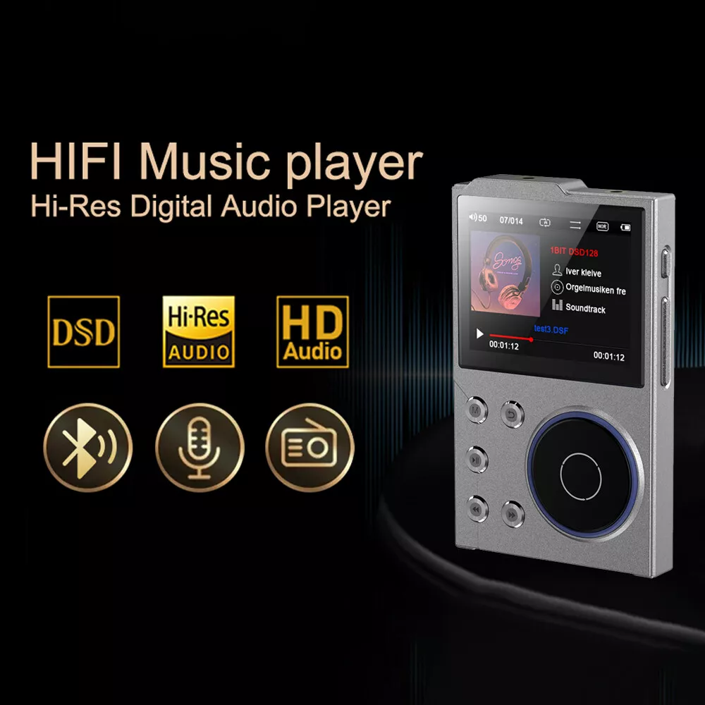 HiFi MP3 Player Bluetooth Lossless DAC DSD High Resolution Built In 16G MP3 - Walmart.com