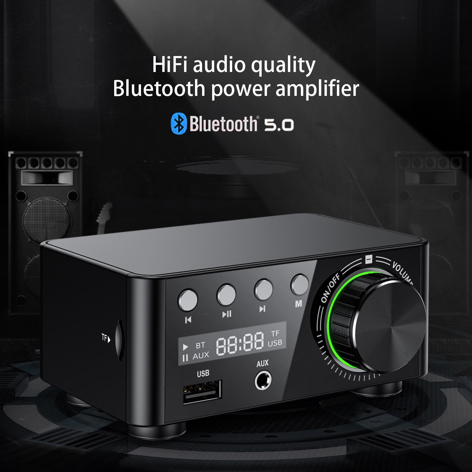 HiFi Stereo Bluetooth 5.0 Digital Power Amplifier Audio Receiver USB ...