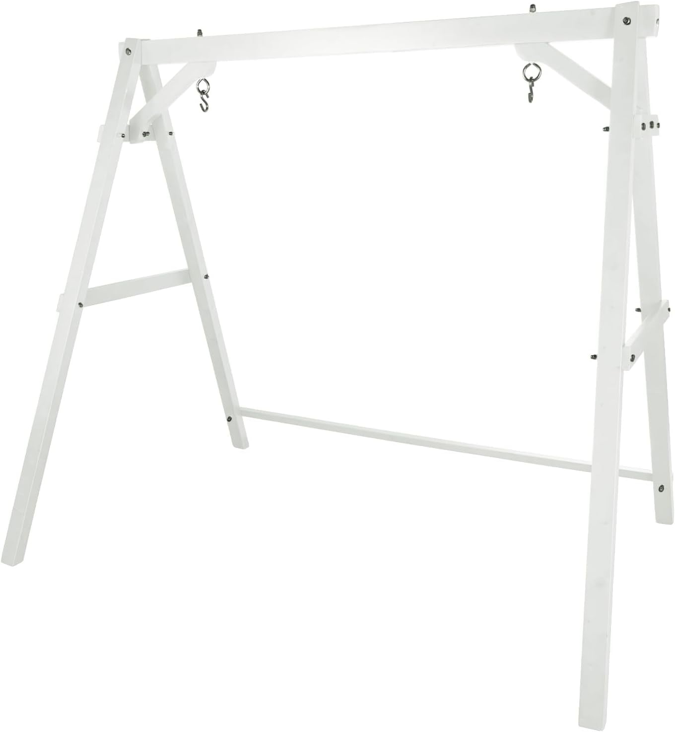 HiHUOS Heavy Duty 1000 LBS Wooden Porch Swing Frame, Swing Stand Set ...
