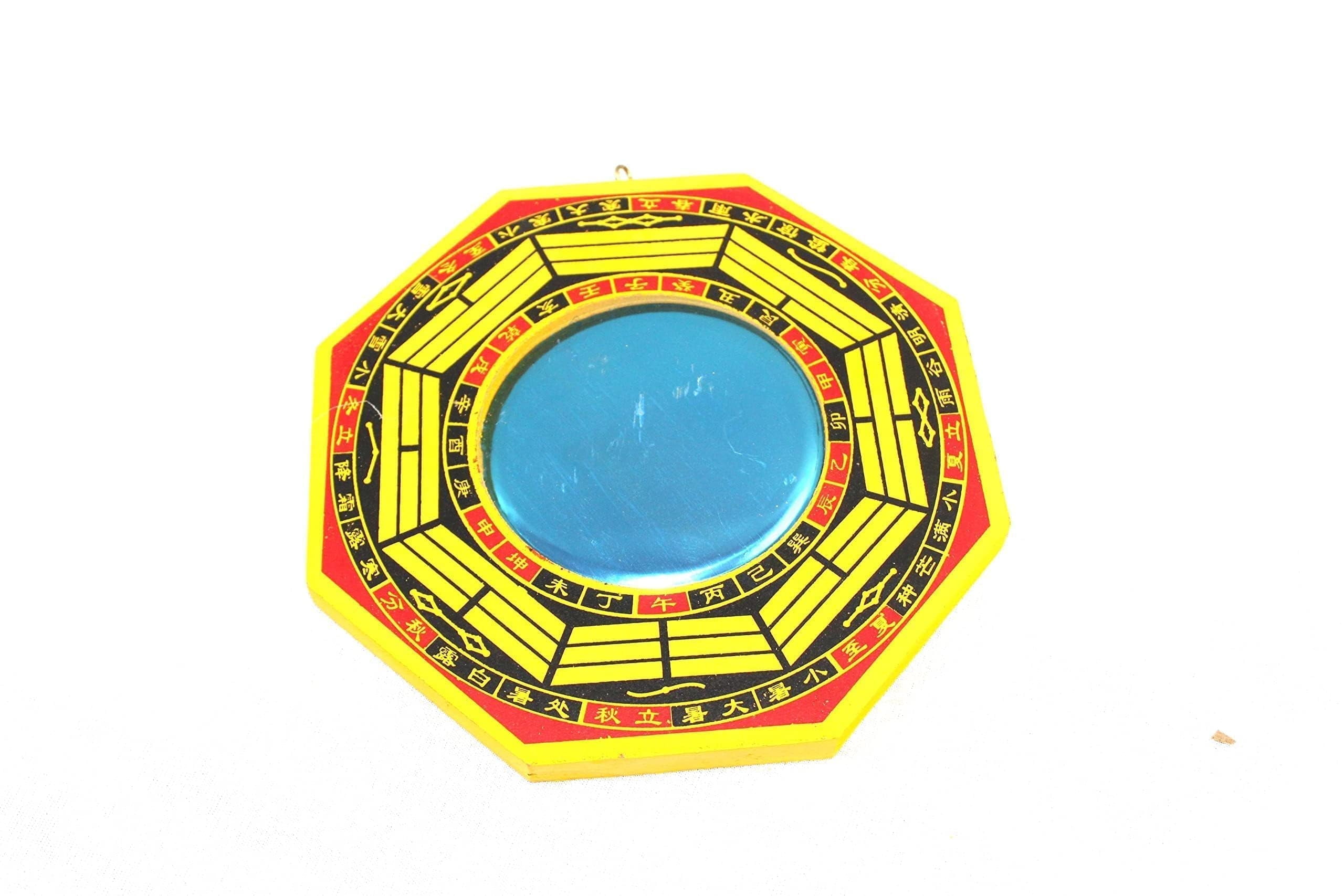 HiJet Feng Shui Traditional Vastu Bagua Mirror-Yellow,Red,Black Convex ...