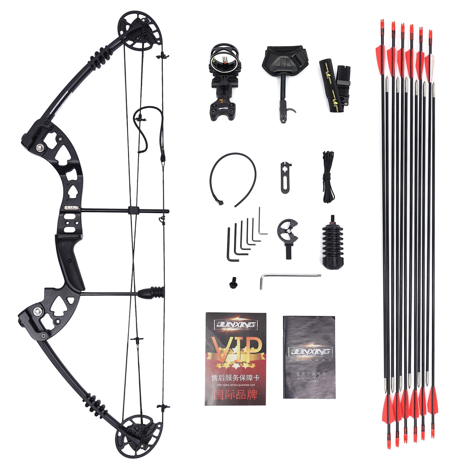 HiKaRiGuMi 30-60lbs Pro Compound Right Hand Bow Kit Arrow Archery ...