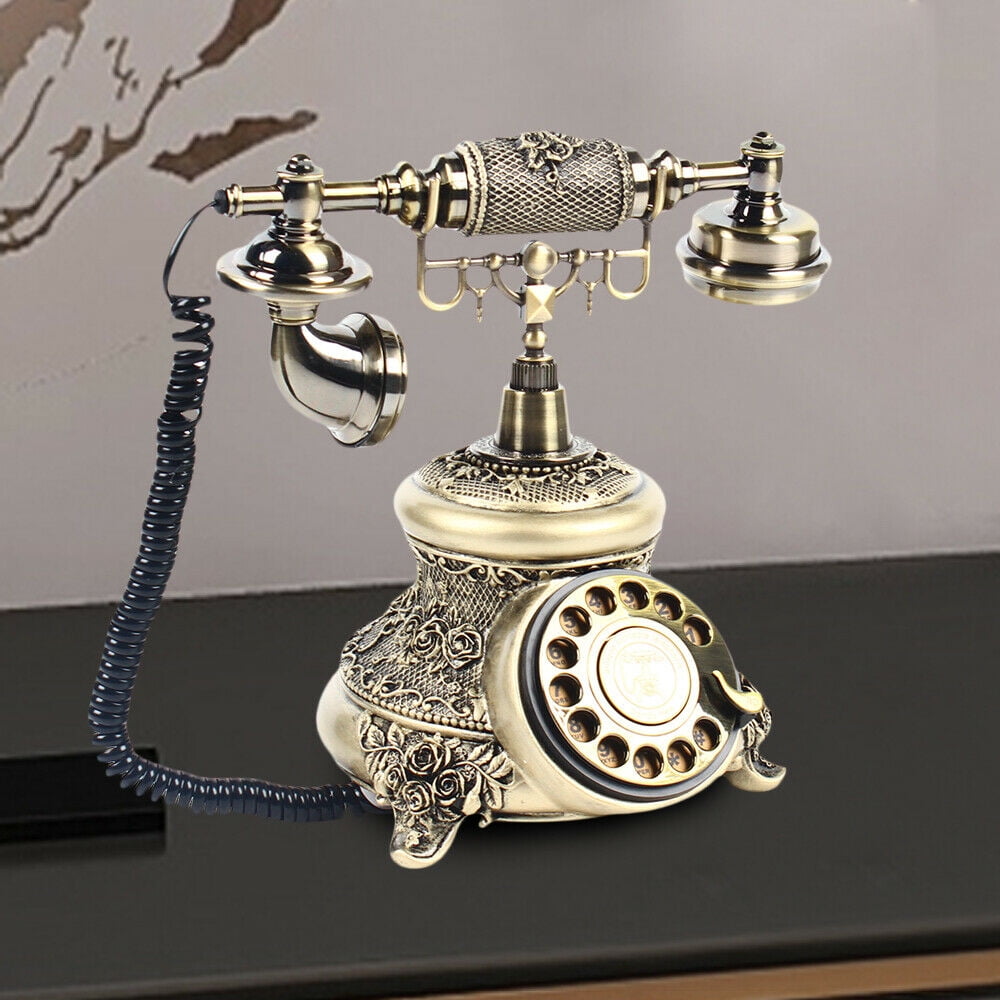 HiKaRiGuMi Antique Brass Handheld Telephone Rotary Dial Home Decor ...