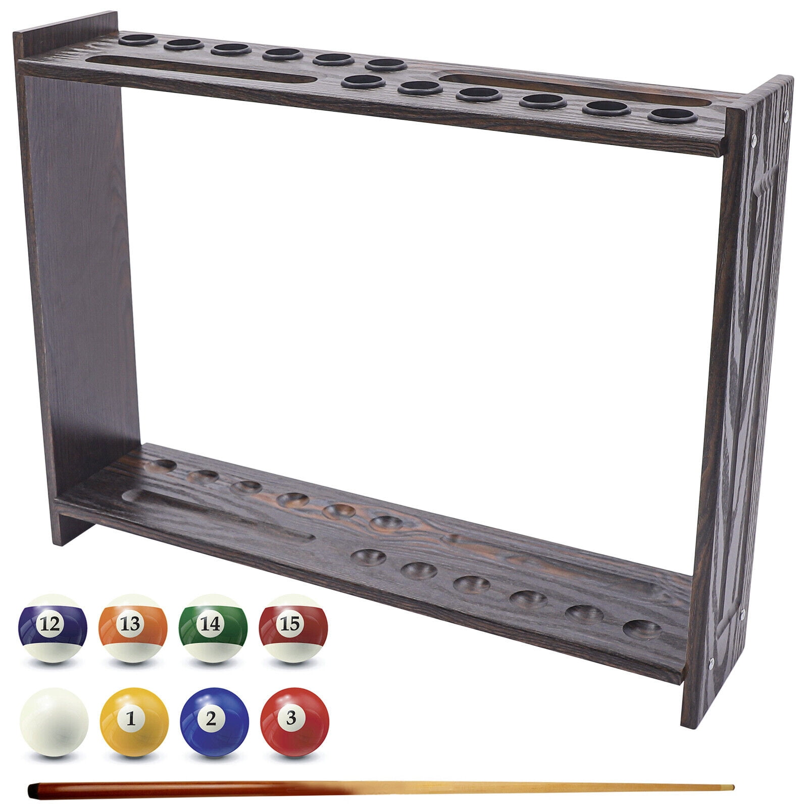 HiKaRiGuMi Wood Billiards Cue Rack Billiard Stick Rack Floor Stand ...