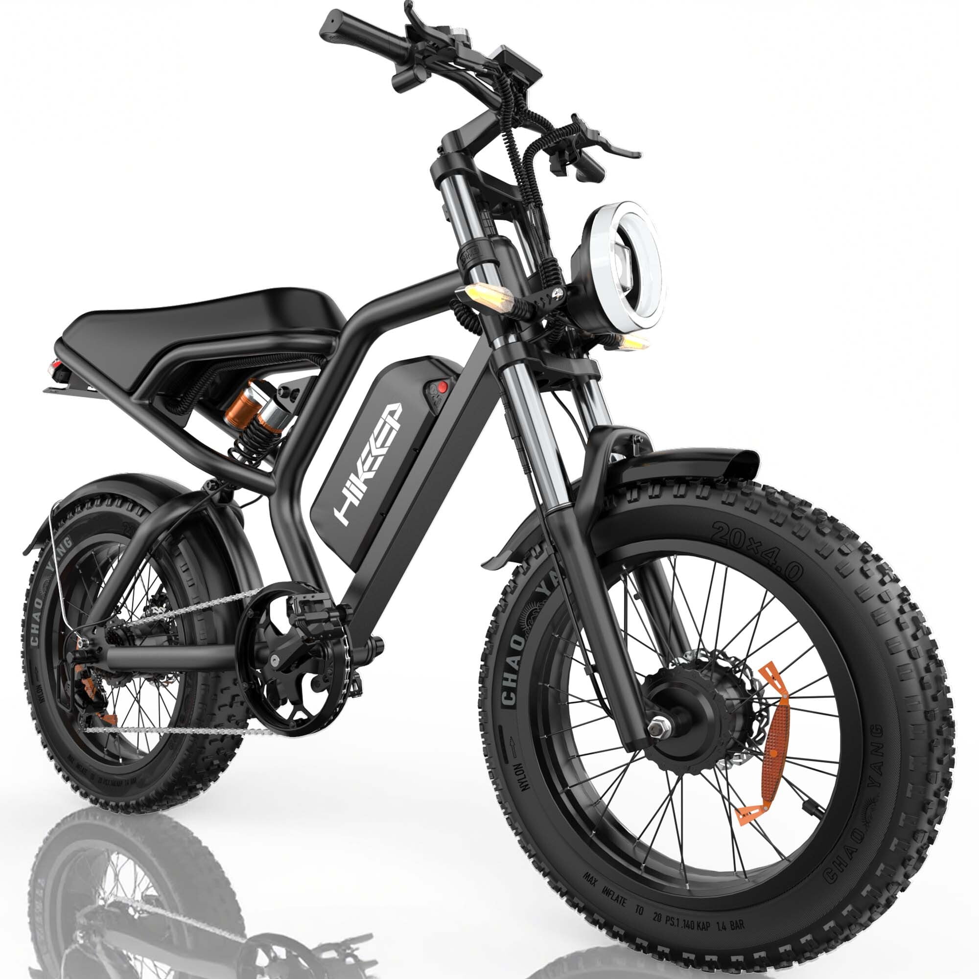 HiKeep Electric Bike for Adults 20" Fat Tire Ebike, Dual 750W E-Mountain Bike, 48V 15Ah Battery ...