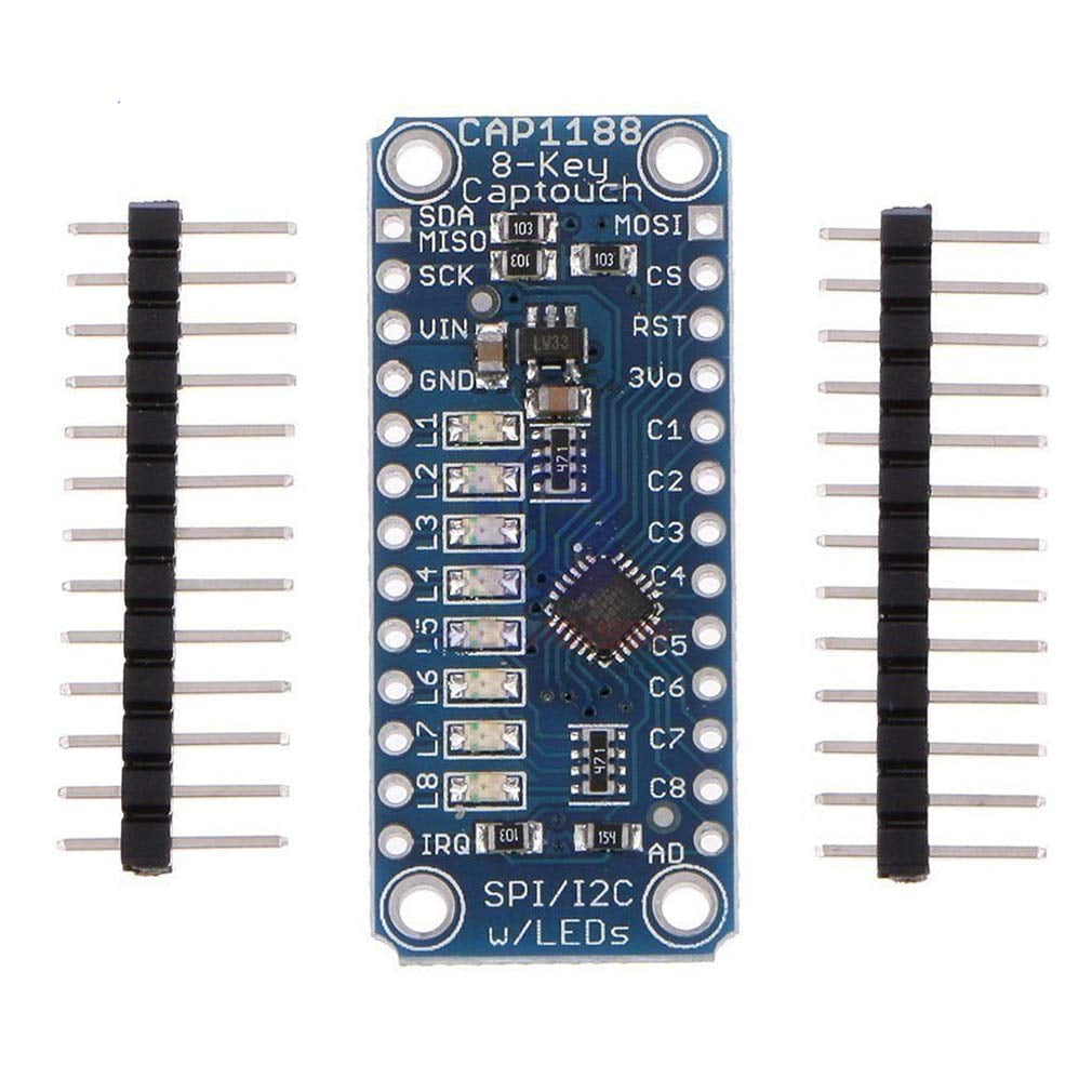 HiLetgo CAP1188 8 Key RRF12 Capacitive Touch Sensor Module SPI I2C Captouch LED 8 Button 8 Keys ...