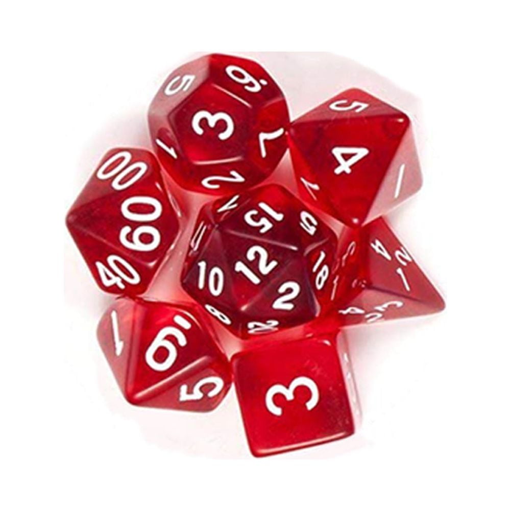 HiMiss 7Pcs Translucent Polyhedral Dice Set for Dungeons Dragons ...
