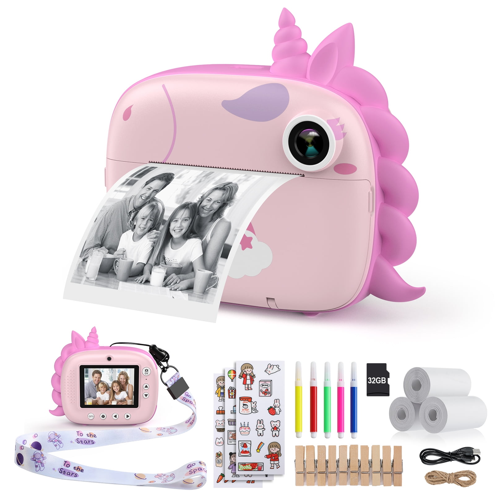HiMont Kids Camera for Little Children, Instant Print & Digital ...
