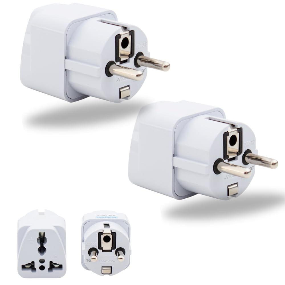 HiPLASST 2pcs Europe Converter Power Plug India to Europe Germany ...