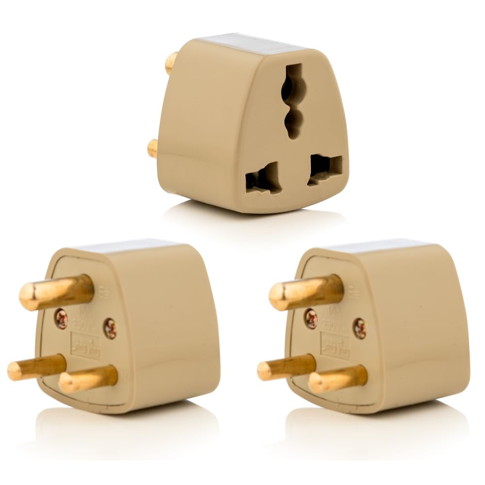HiPLASST 3Pin Indian Converter Plug Pack of 3 World USA UK Canada ...