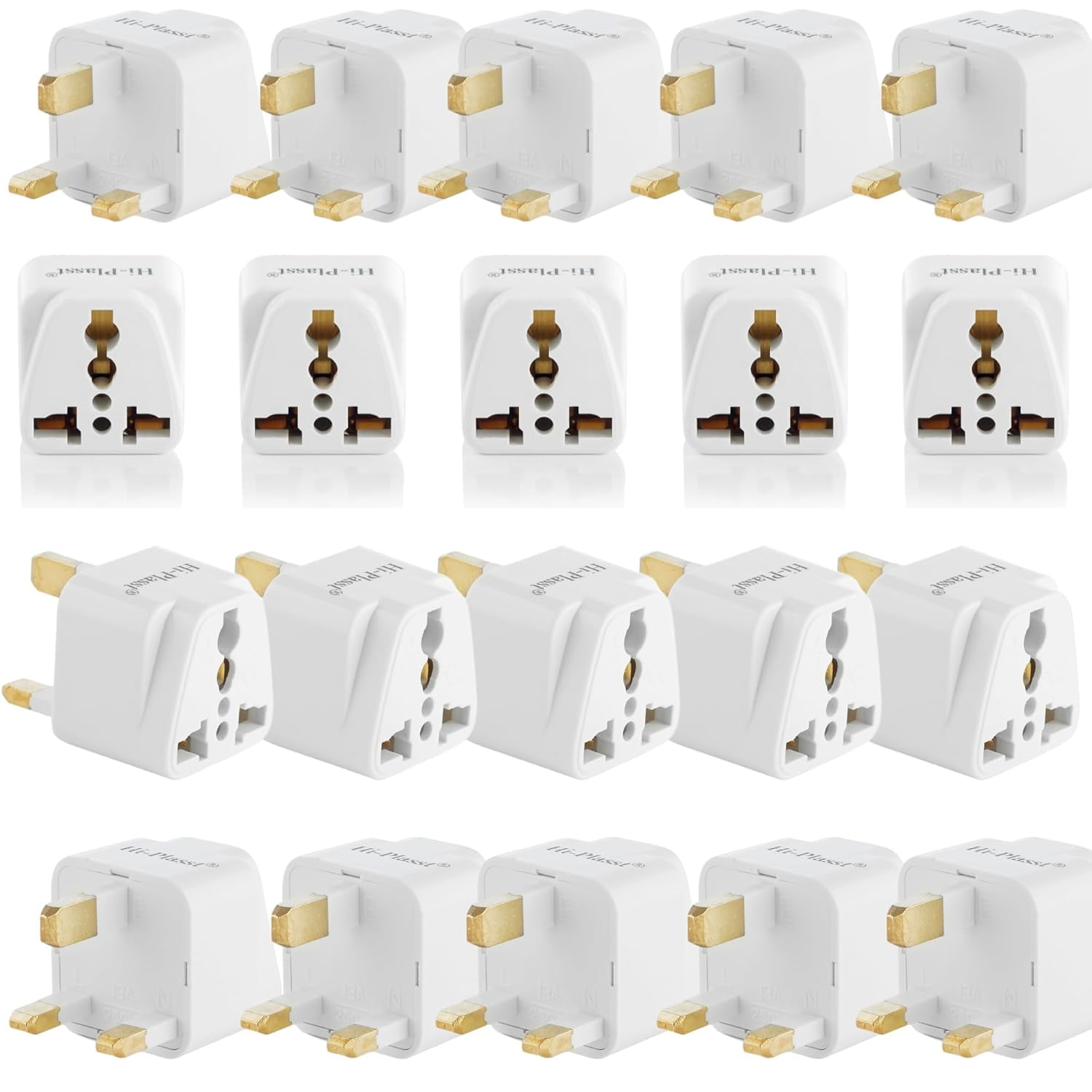 HiPlasst India to UK Adapter TypeG Plug 20pcs Pack UK Converter for ...