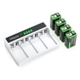HiQuick 4-Pack 9V Rechargeable Lithium-Ion Batteries with NiMH/NiCD 9V ...