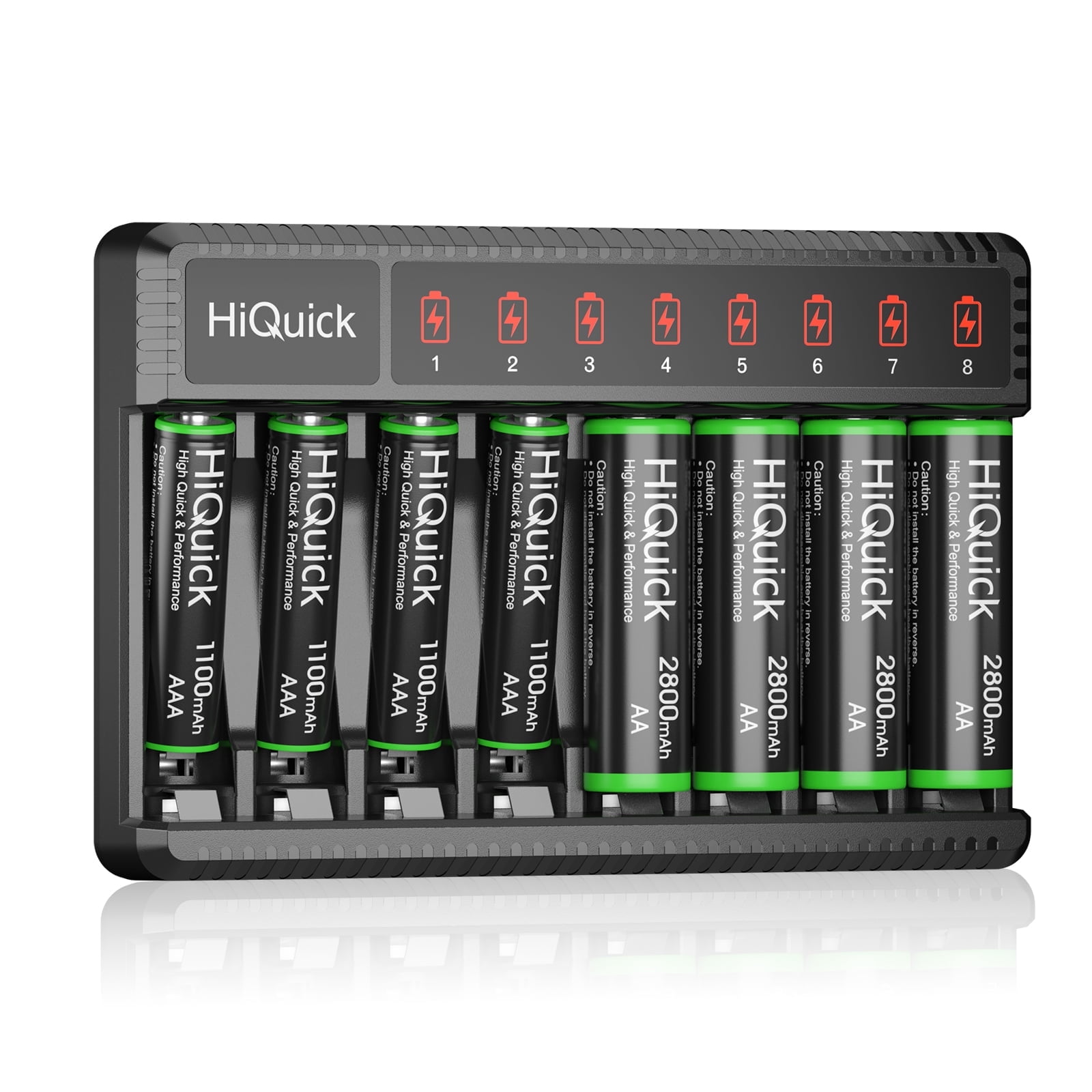 HiQuick Rechargeable AAA 1100mAh General Purpose Batteries, 8 Pack with ...
