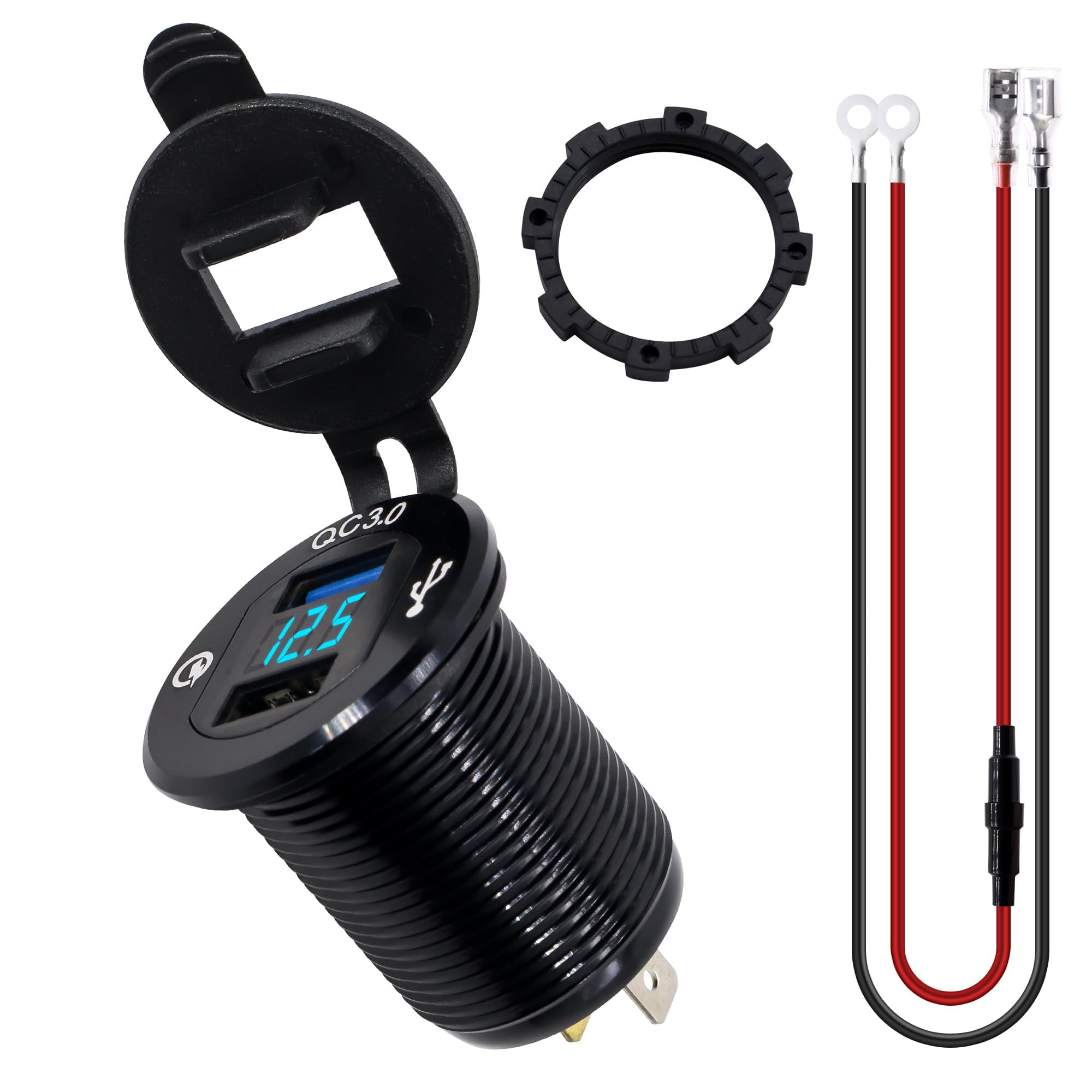 HiSport USB Port for Car, 12V USB Outlet Motorcycle USB Charger, Marine ...