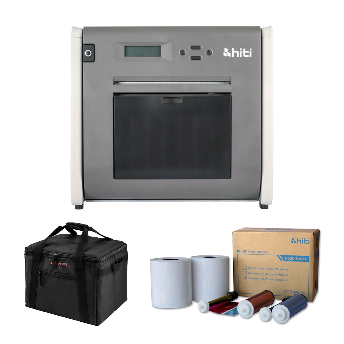 HiTi P525L Compact Dye Sub Photo Printer, Bundle with 6x8" Ribbons and ...