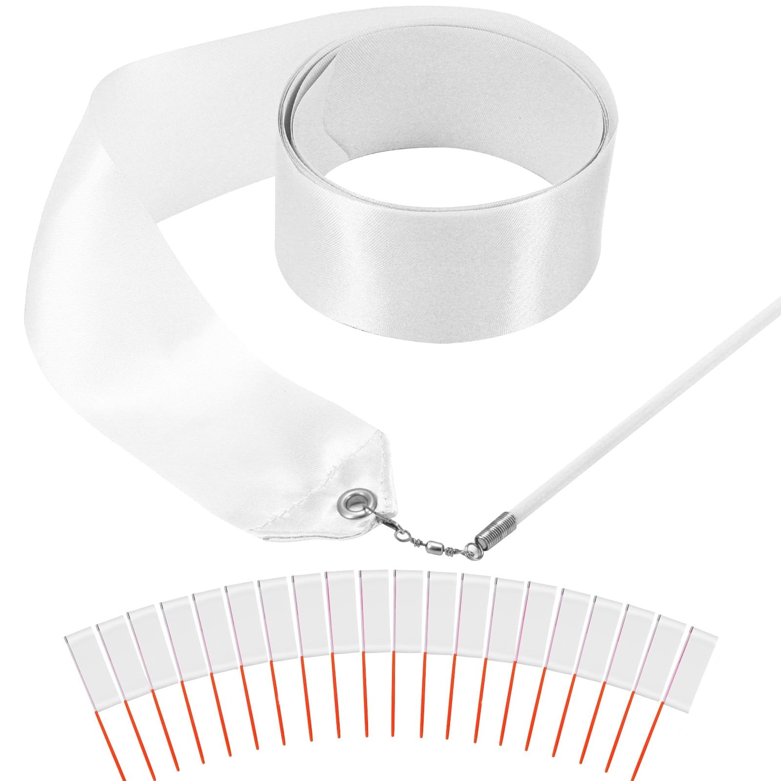 HiUnicorn 50PCS White Dance Ribbons Praise Dance Streamers Bulk Party ...