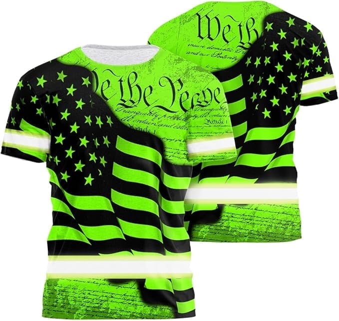 HiVis Custom Hi Vis Shirt Reflective America Flag Patriotic Safety ...