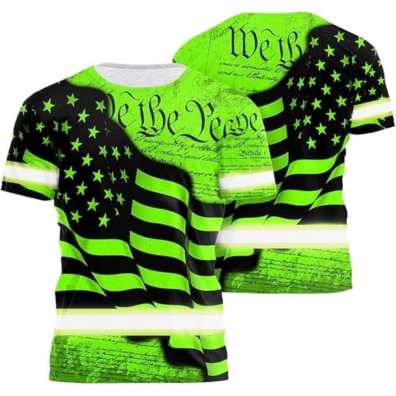 HiVis Custom Hi Vis Shirt Reflective America Flag Patriotic Safety ...
