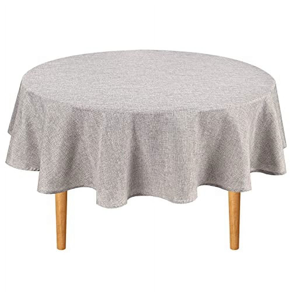 Hiasan 70 Inch Linen Round Table Cloth - Wrinkle and Stain Resistant ...