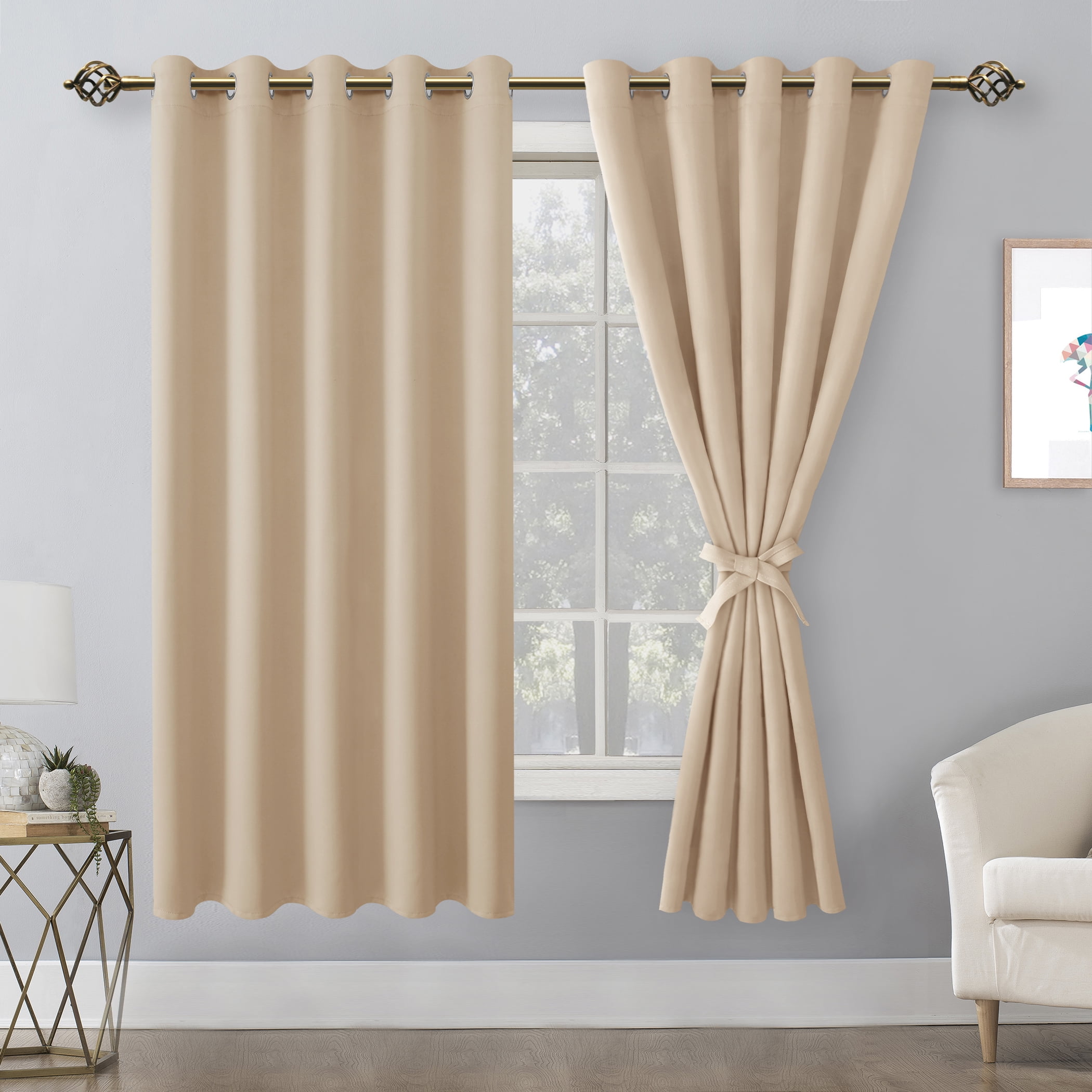 Hiasan Thermal Insulated Blackout Curtains, 60x63 Inches, 2 Panels with ...