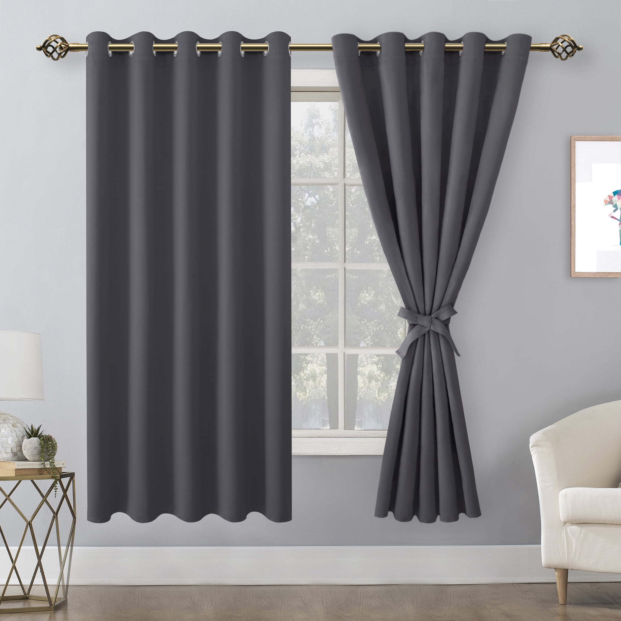 Hiasan Blackout Curtains, 60x63 Inches - Thermal Insulated, Light ...