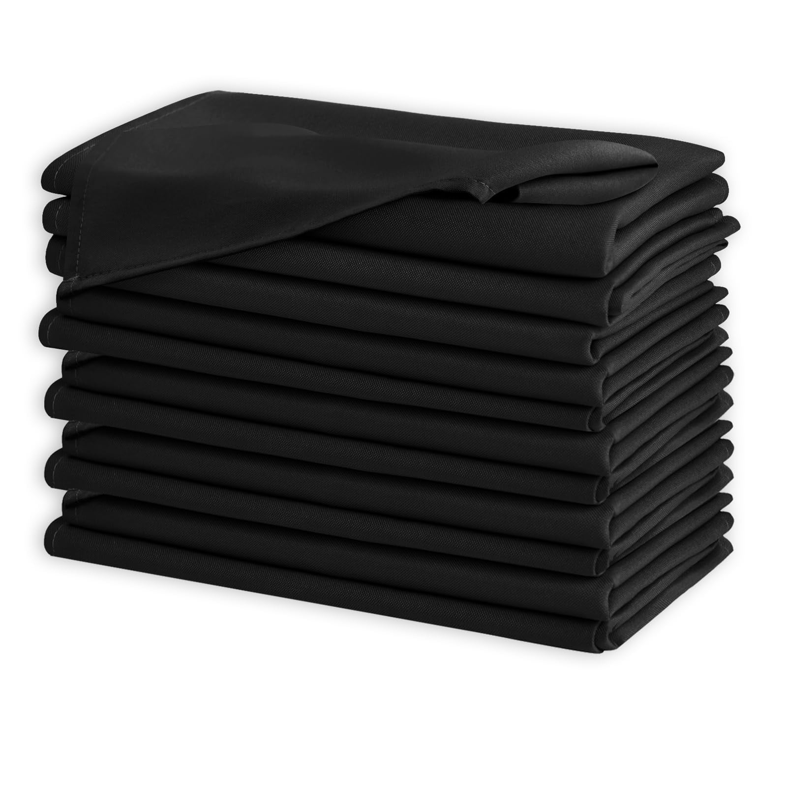 Hiasan Cloth Dinner Napkin Set, 18x18 inch, Reusable Black, 12ct ...