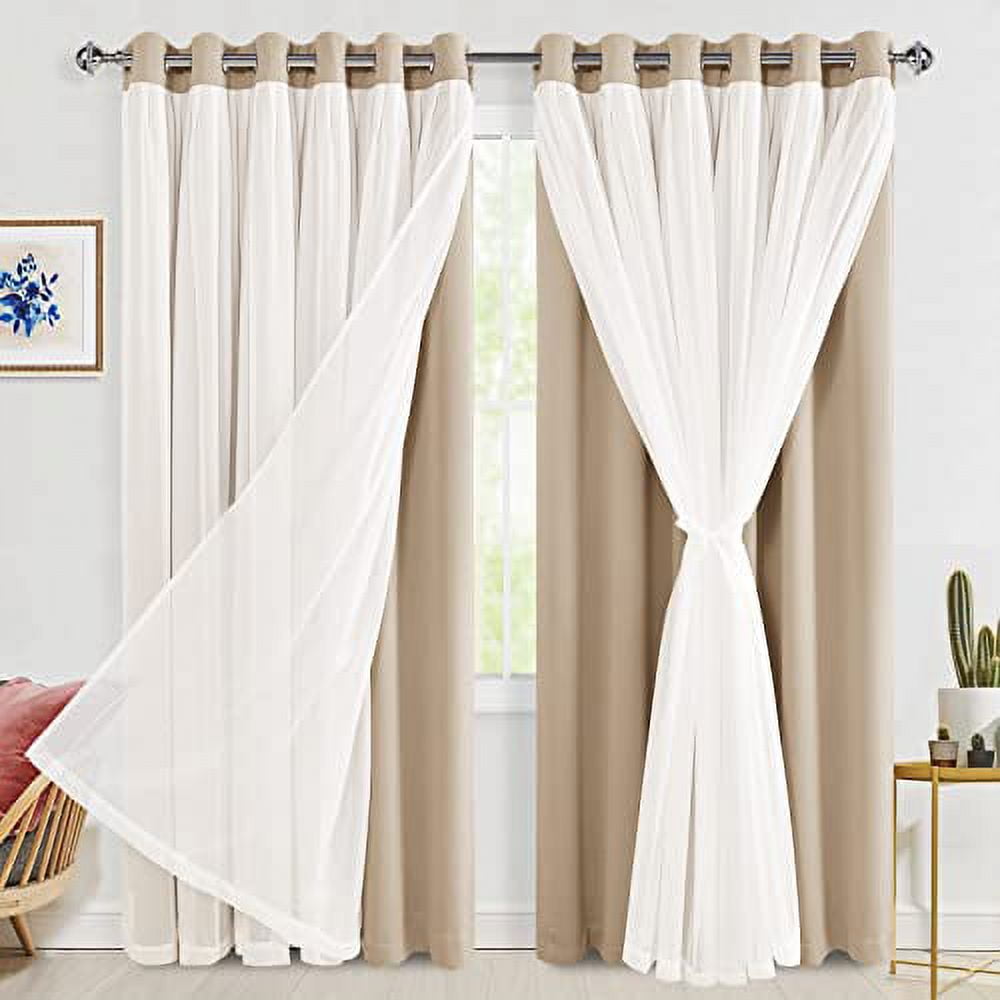 Hiasan Mix & Match Blackout Curtains with Sheer Overlay, Thermal ...