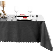 Hiasan Black Round Tablecloth 120 Inch - Waterproof Stain and Wrinkle ...